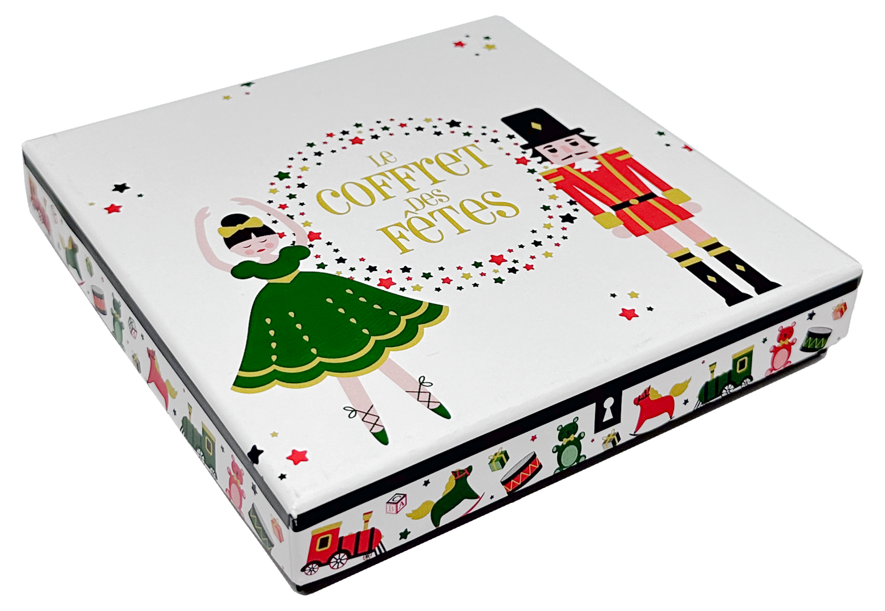 Boîte plate carrée rigide Coffret des Fêtes 2024 - Lebhar